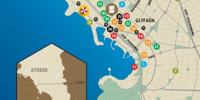 Athènes carte - Cartes Athènes (Grèce)